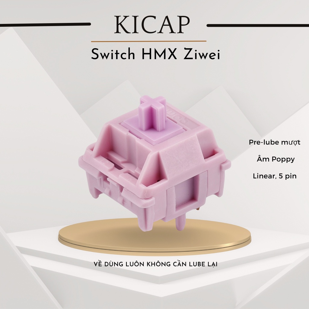 [Mua nhiều giá rẻ] Switch HMX Pink Cheese - linear, 5 pin - âm poppy siêu ngon, công tắc bàn ...