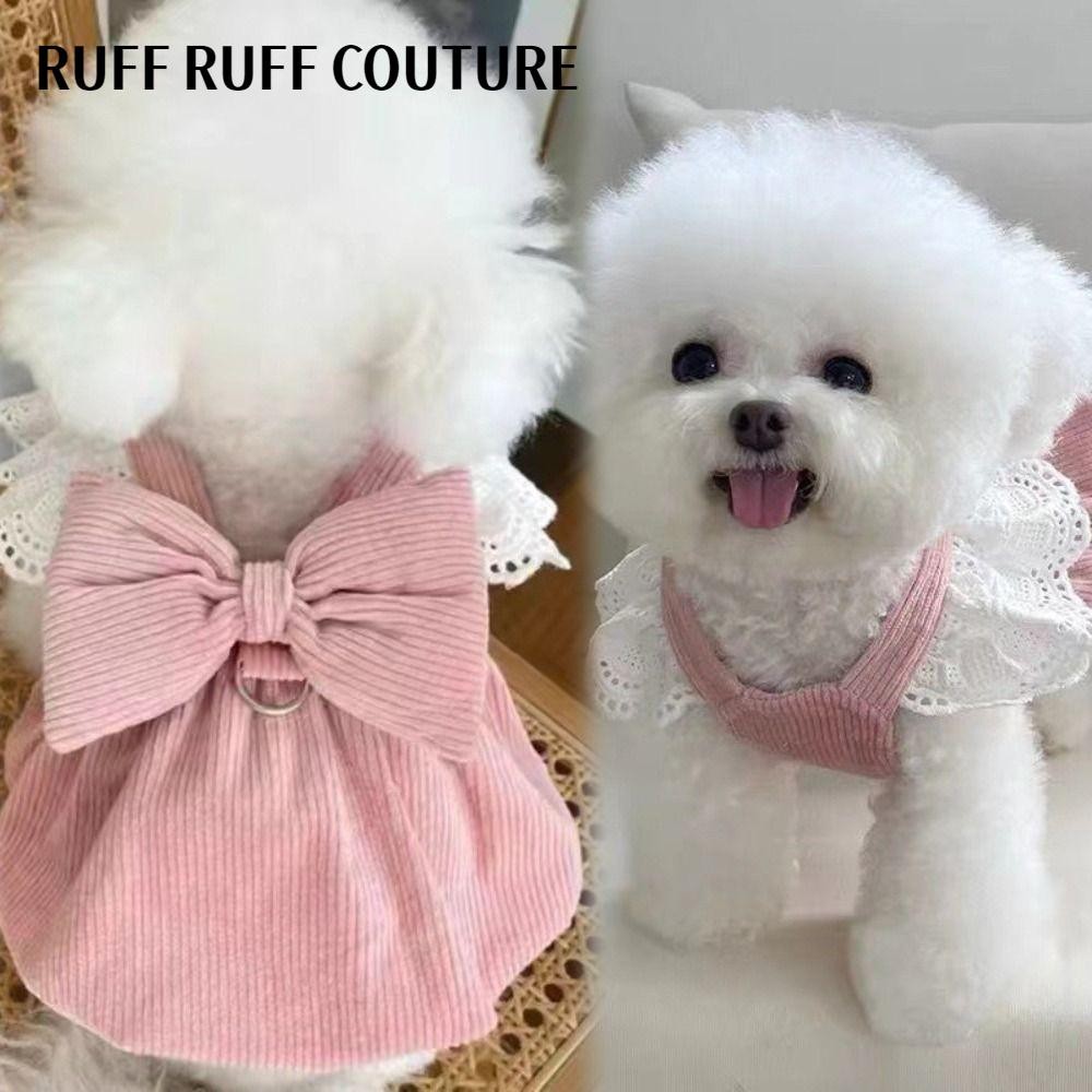 RUFF RUFF COUTURE Áo cho chó con, Nơ màu hồng có khóa kéo Váy bí ngô ...