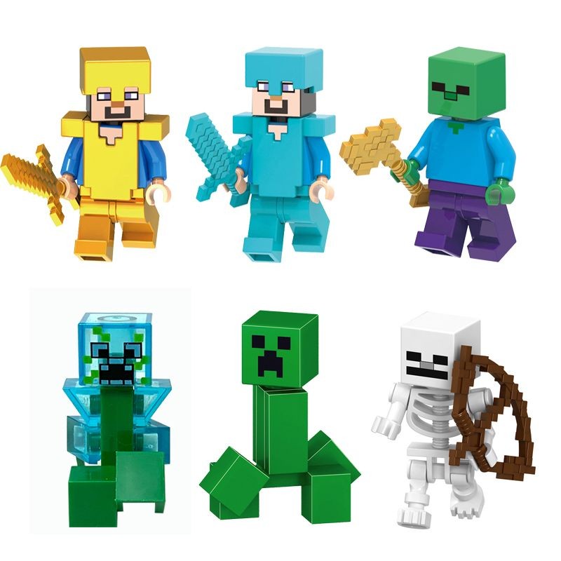 Khối xây dựng Lego tương thích Minecraft Các nhân vật nhỏ Steve Crawler ...