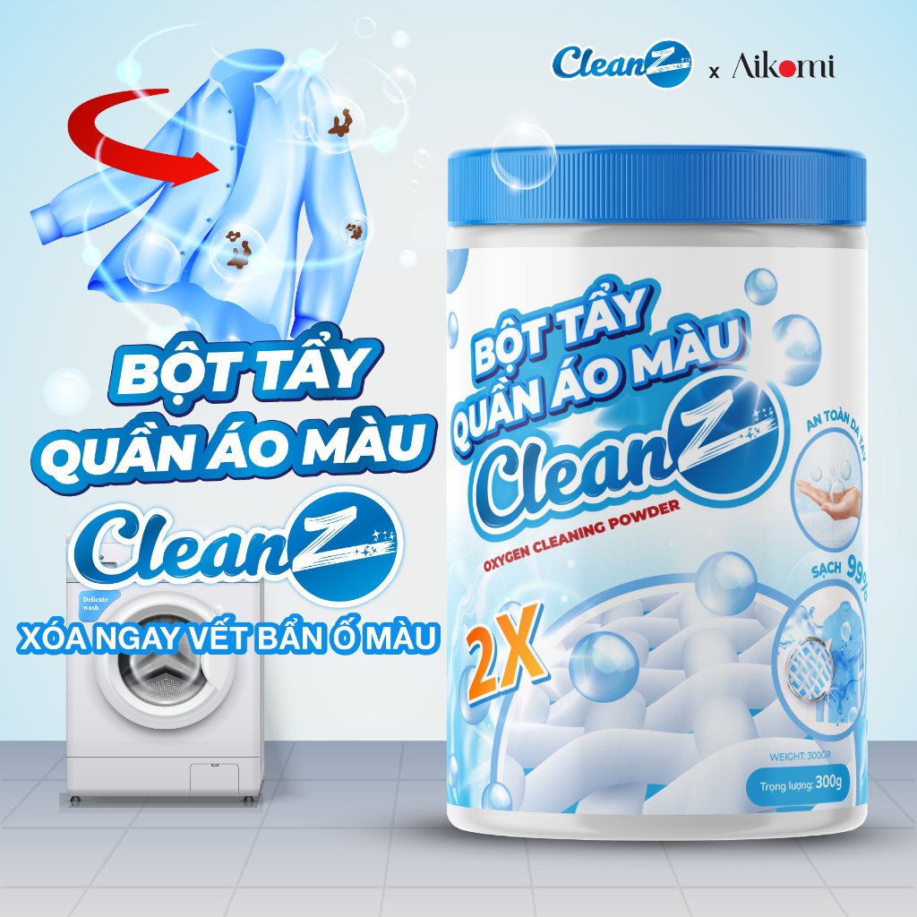 Bột Tẩy Quần Áo Màu CleanZ 300g Đánh Bay Vết Bẩn, Ố Màu Giúp Làm Sạch ...