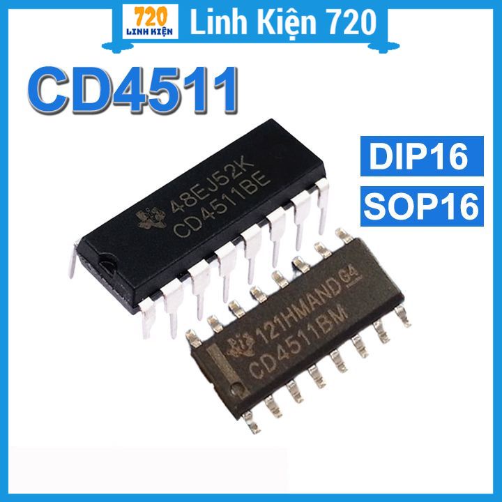 IC CD4511 DIP16/SOP16 trình điều khiển led 7 đoạn | Shopee Việt Nam
