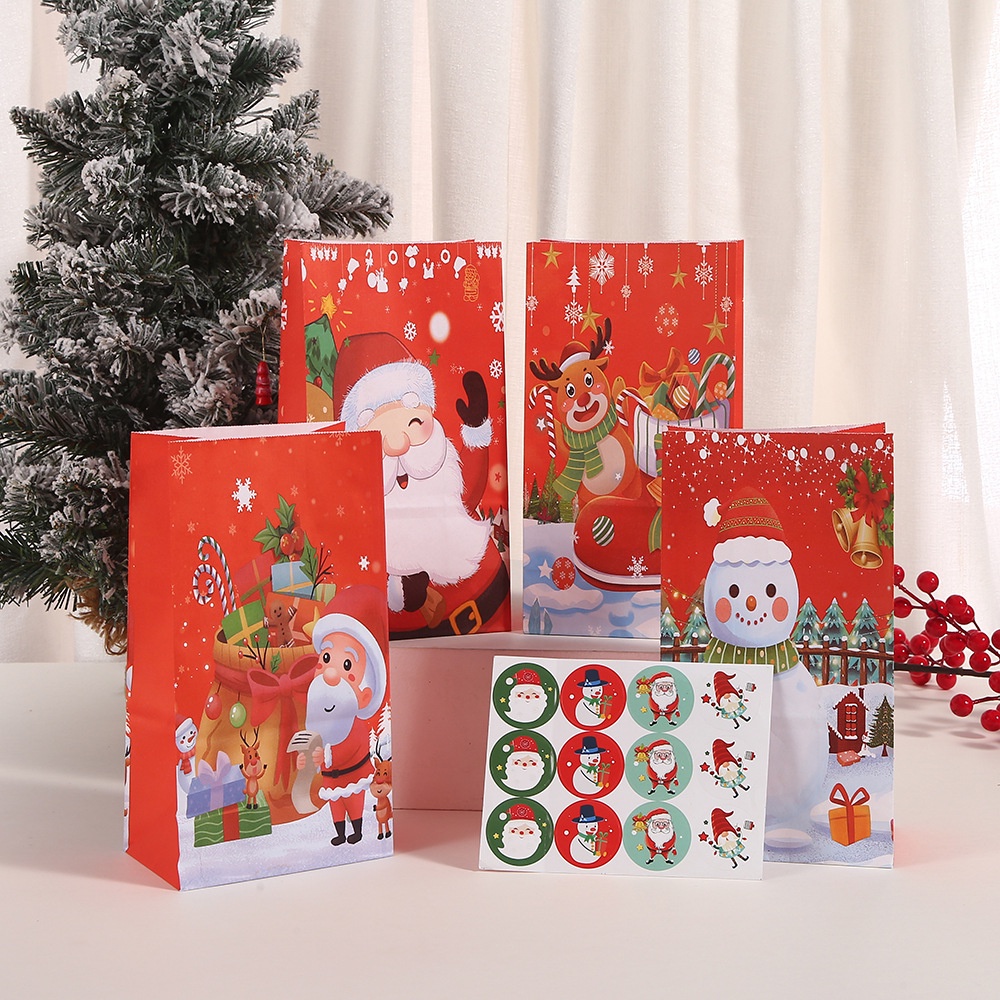 [ NOEL - TÚI QUÀ] Túi Giấy Đựng Quà Noel Dễ Thương Kèm Sticker Size 24 ...