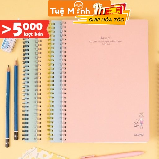 Vở B5 kẻ ngang line 80-120-200 trang Klong bìa nhựa lò xo kép chắc chắn ...