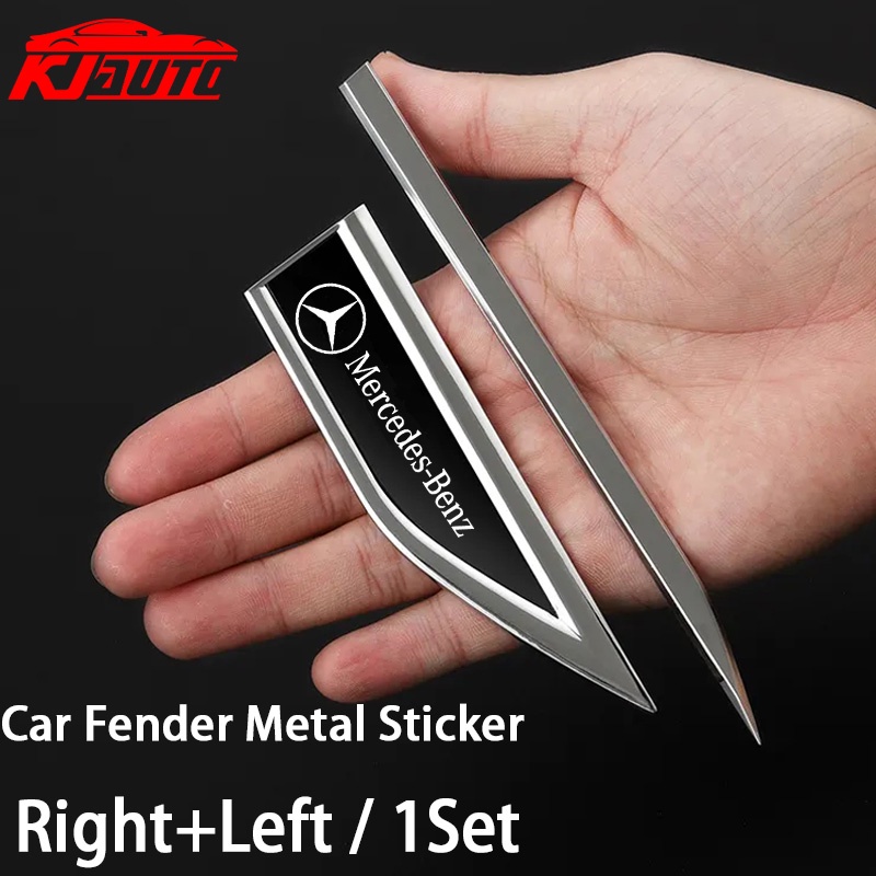 FENDER Mercedes Miếng Dán logo 3d Bằng Inox Trang Trí Cửa Xe Hơi benz a ...