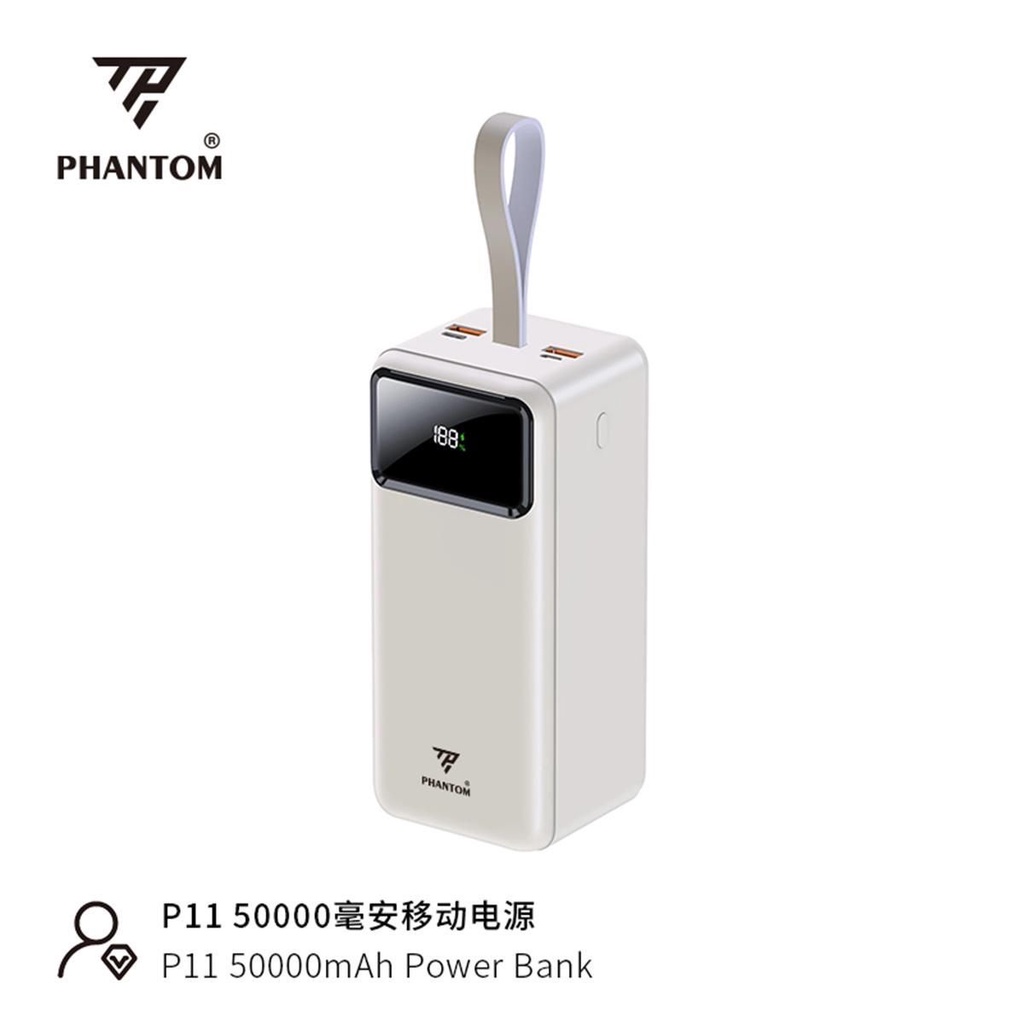 Pin sạc dự phòng PHANTOM P11 50.000 mah sạc nhanh 22.5w - 20w PD có đèn ...
