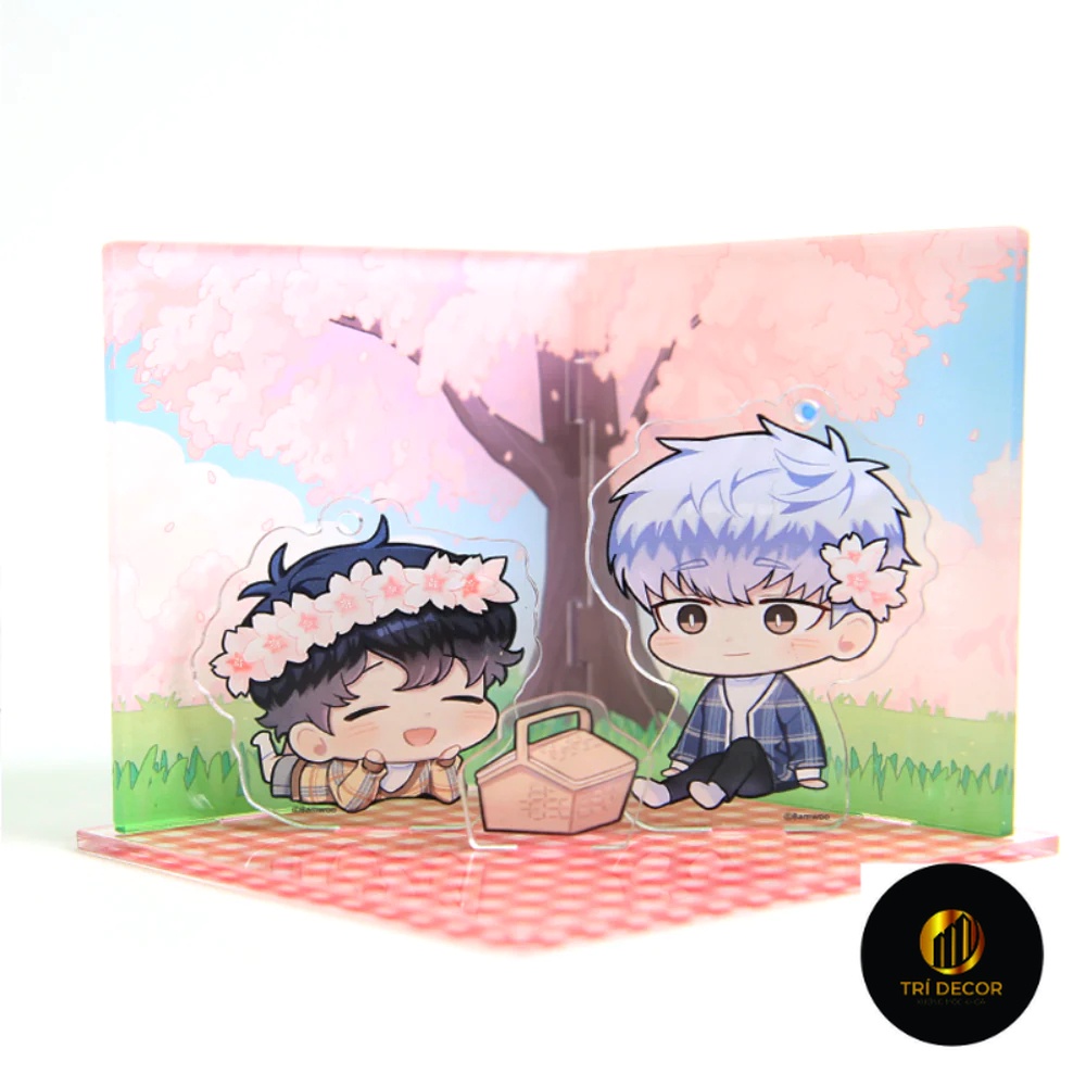 Mô hình Standee 3 mảnh Mùa Xuân Hoa Nở Chibi TaeSung x HaeBom Cherry ...