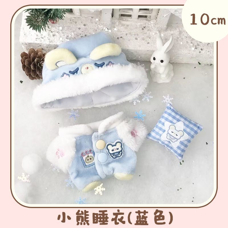 Bộ Đồ Ngủ Bằng cotton Có Nón Hình Gấu 10cm Màu Xanh Dương Dễ Thương Cho ...