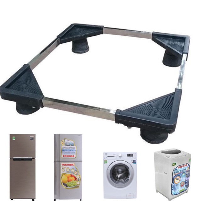 Chân kê chống rung đế kê máy giặt tủ lạnh bằng thanh inox 4 chân nhựa ...