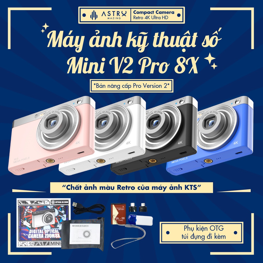 [Retro V2 Pro 8X] Máy ảnh kĩ thuật số Digital Mini Camera V2 Pro by ...