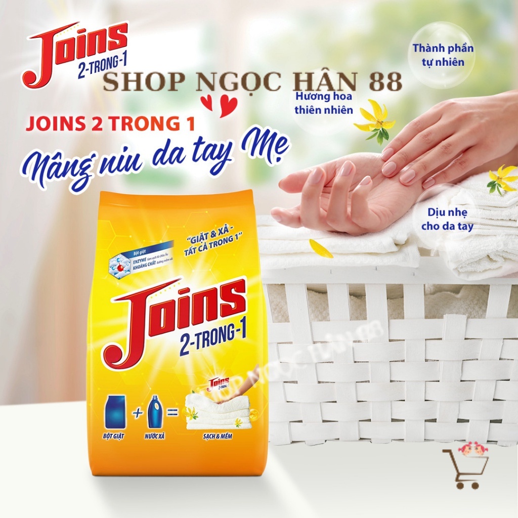 Bột giặt xả Joins 2 trong 1 công nghệ Enzyme châu âu gói 360g/720g | Shopee Việt Nam