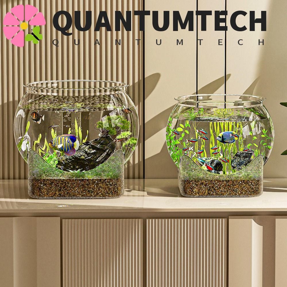 Bát cá tròn QUANTUMTECH, Bể cá để bàn có thể tháo rời siêu trong suốt, Bát cá vàng bằng nhựa bền ...