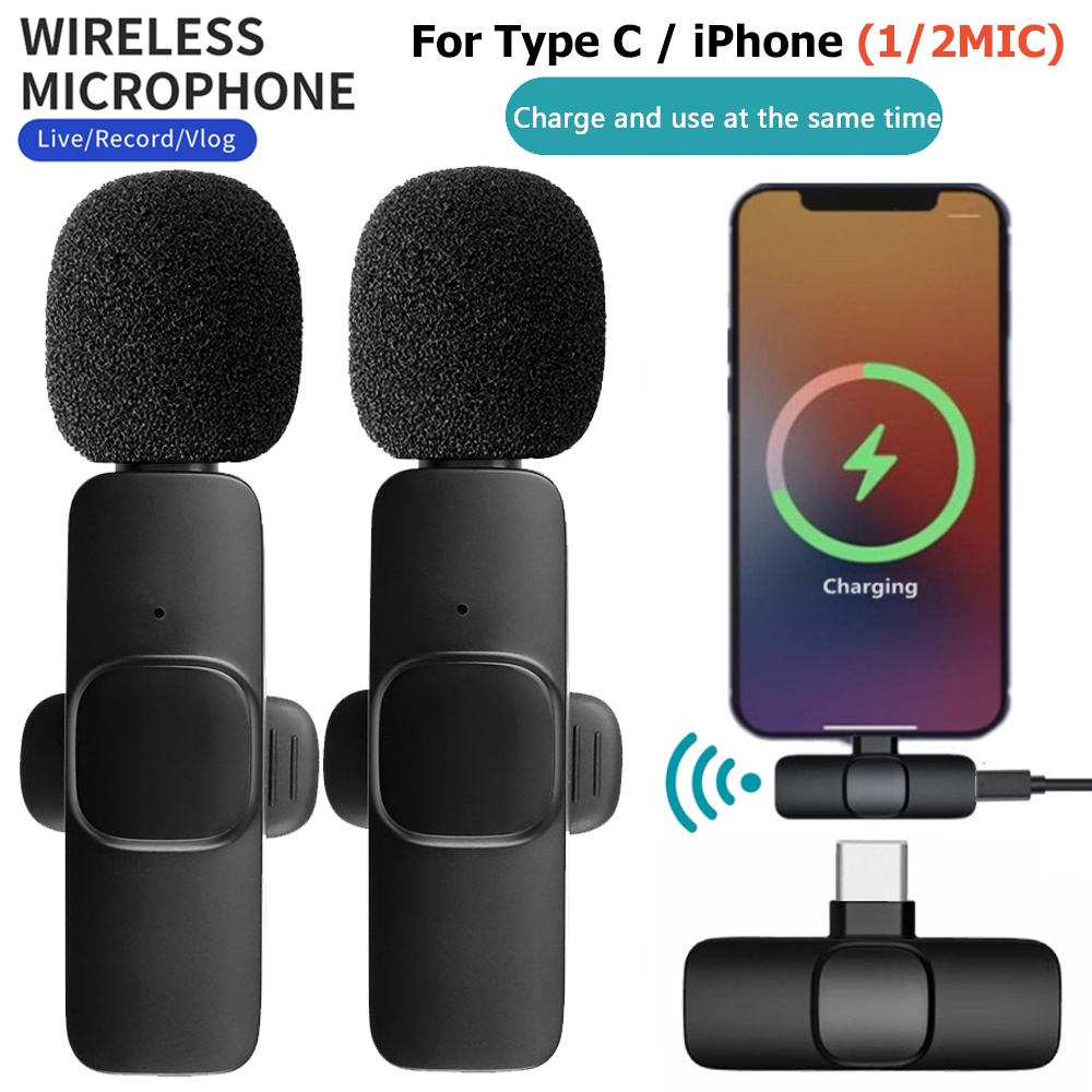 VIRWIR K9 Mic Cài áo Không Dây Cho iPhone Android Micro Thu âm Trợ ...
