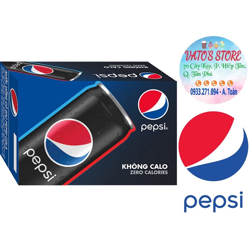Thùng 24 lon Nước ngọt PEPSI không calo lon 320ml | Shopee Việt Nam
