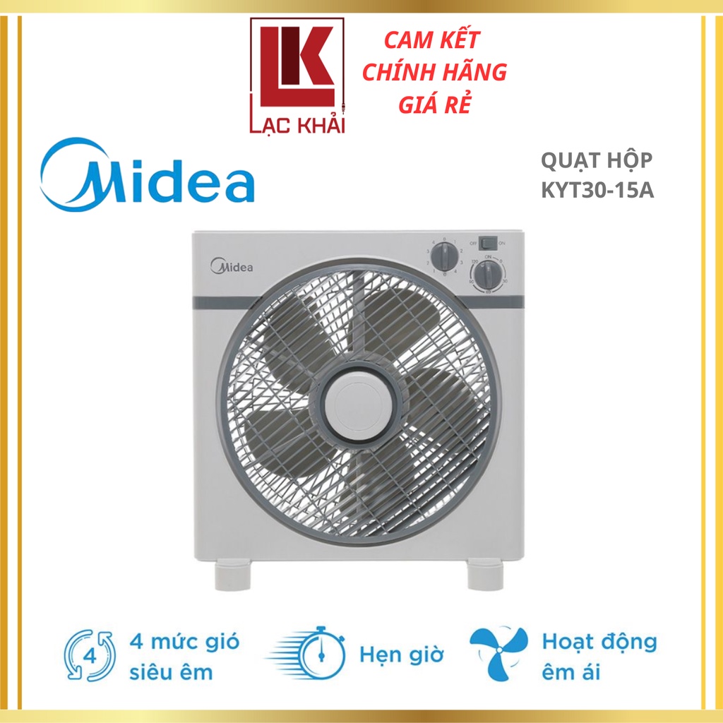 Quạt điện Midea KYT30-15A , 5 cánh, 40W - 4 mức gió - Hàng chính hãng - Bảo hành chính hãng 12 ...