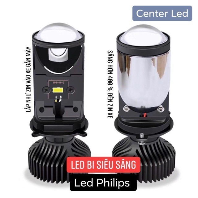 [ Tăng 400 % ] Đèn bi xenon H4 mini lúp cầu Led L6K - Center Led ...
