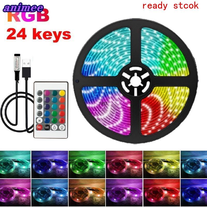Dây Đèn led 5v usb 24 Nút Điều Khiển tv rgb 5050 rgb Linh Hoạt 2835 ...