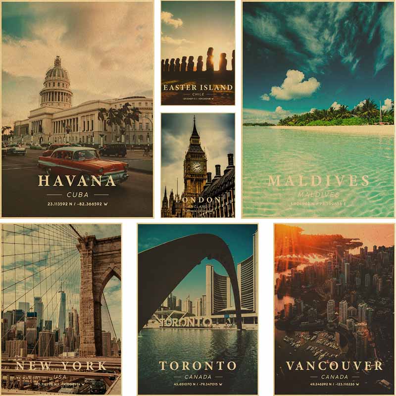 Poster Treo Tường Trang Trí In Hình Phong Cảnh Thành Phố new york Bằng ...
