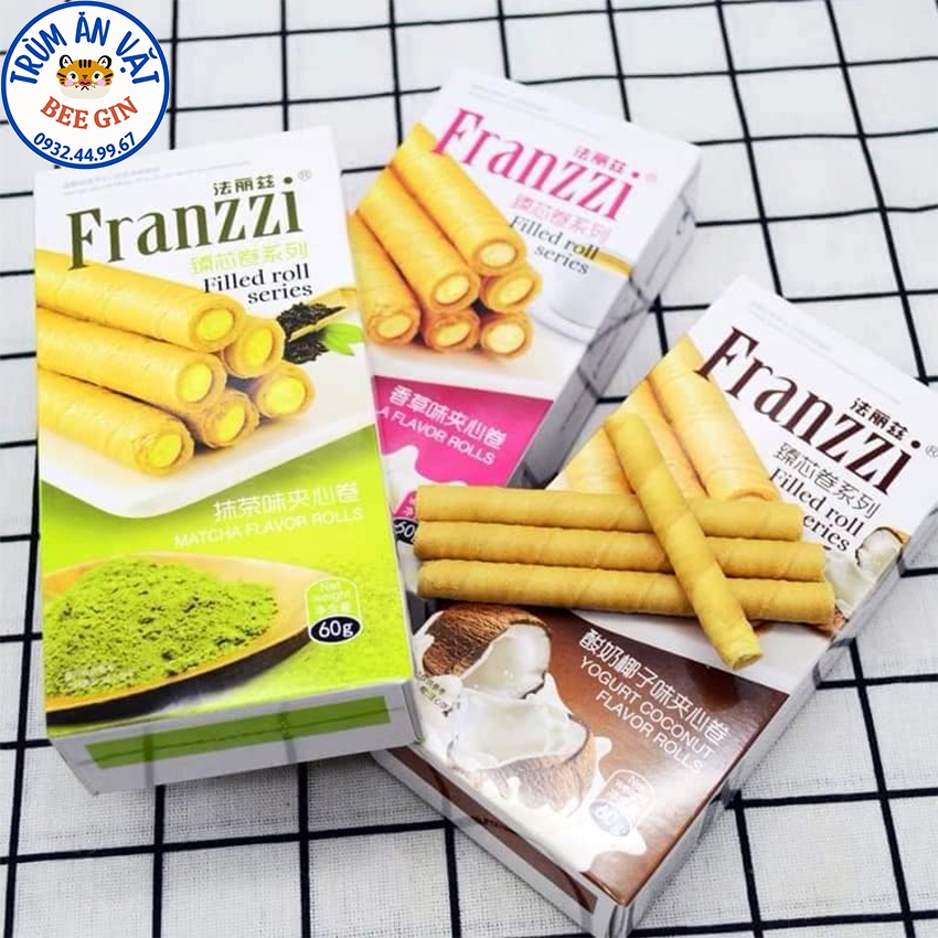Bánh Franzzi Cuộn Ốc Quế Nhân Kem Vị Dừa, Trà Xanh, Vani 60g B110 - Ăn ...