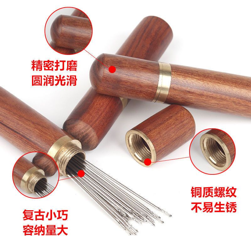 Set 12/30 kim may vá không cần xỏ chỉ kèm hộp gỗ tiện dụng | Shopee ...