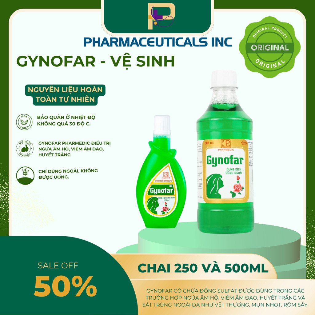 Dung dịch vệ sinh GYNOFAR pharmadic (hàng mới,date xa) | Shopee Việt Nam