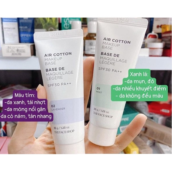 Kem lót Air Cotton Make Up Base SPF30 PA++ The Face Shop (35g) | Shopee ...