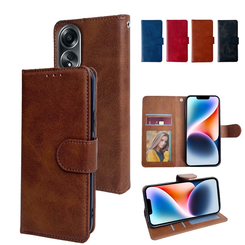 ốp lưng Bao Da Lật Cho Oppo A58 4G CPH2577 A58 5G PHJ110 Ví Di Động ...