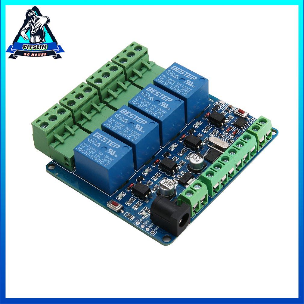 Modbus Rtu 4 Channel 12V Relay Output Board Module Switch Input Rs485 / Ttl [G/3] | Shopee Việt Nam