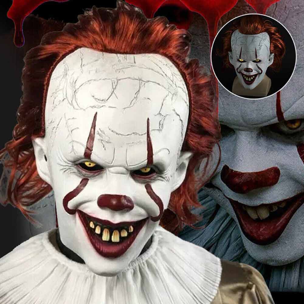 LED Joker Pennywise Mask Stephen King Joker Horror Cosplay Latex Masks ...