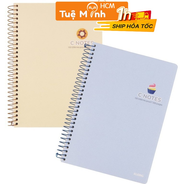 Vở note cornell B5 200 trang VPP Klong lò xo đơn bìa nhựa C Notes ruột ...