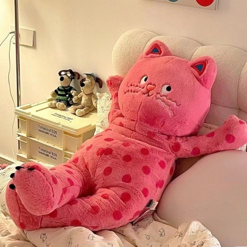 Gấu Bông con mèo búp bê mèo gối mèo mèo chấm bi màu hồng quà tặng trẻ ...