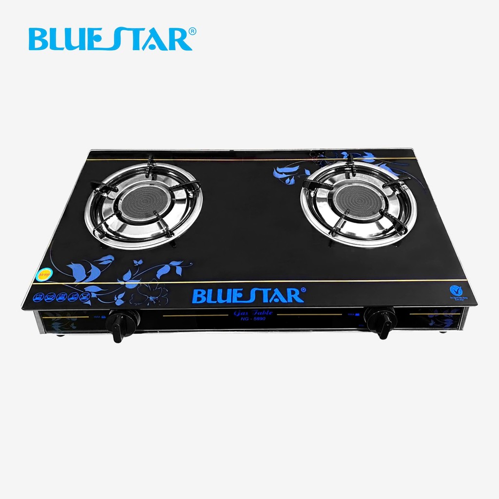 BẾP GAS ĐÔI HỒNG NGOẠI BLUESTAR NG-5890C. MẶT KÍNH CƯỜNG LỰC, ĐÁNH LỬA MAGNETO. ĐẦU ĐỐT GỐM ...
