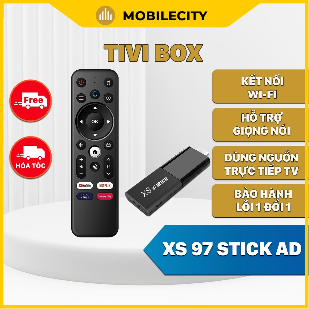 Tivi Box XS 97 Stick AD 4k HDR Ram 2-16GB (BH Lỗi 1 Đổi 1) - Điều Khiển ...