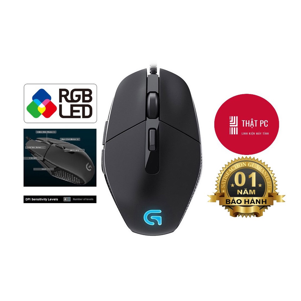 Chuột Gaming LED Logitech G302 USB | Shopee Việt Nam