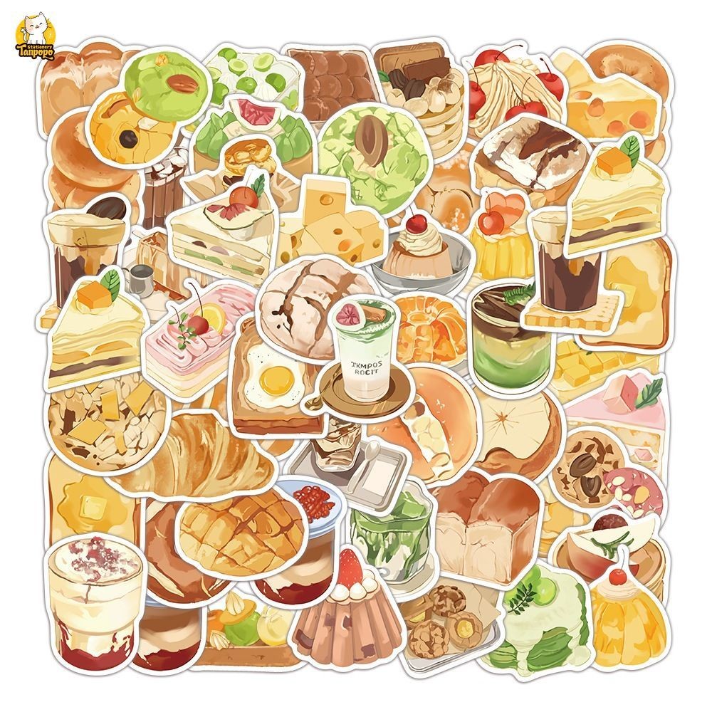 Set 10/20/50 cái sticker chống nước ĐỒ ĂN BÁNH NGỌT ĐỒ UỐNG MATCHA DỄ ...