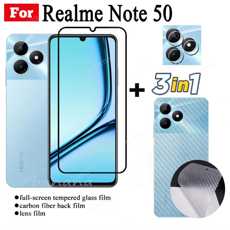 3 TRONG 1 Realme Note 50Tempererered Glass Full Cover film cho Realme ...