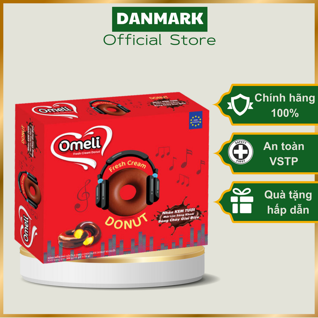 Bánh Donut Omeli Vị Chuối Mềm Xốp 300g (25g - 12 Chiếc) | Shopee Việt Nam