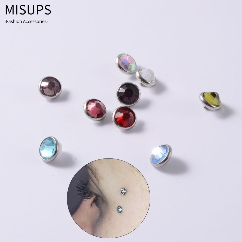 MISUPS Da Piercing 3-5mm Thép phẫu thuật trên da Diver CZ Crystal ...