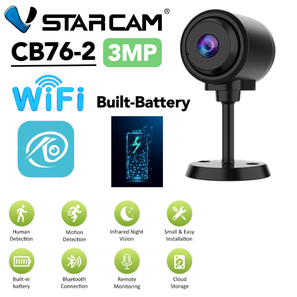 Vstarcam 】 CB76-2 FULL HD 1080P 3.0MegaPixel H.264 + Camera quan sát ...