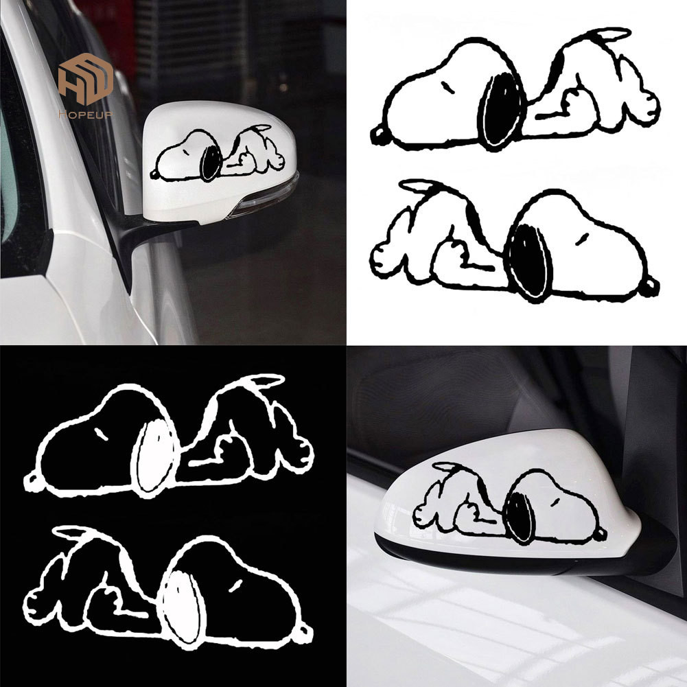Mondandi 1 Cặp Gương Chiếu Hậu Xe Snoopy Dễ Thương Dán Phản Quang Đề ...