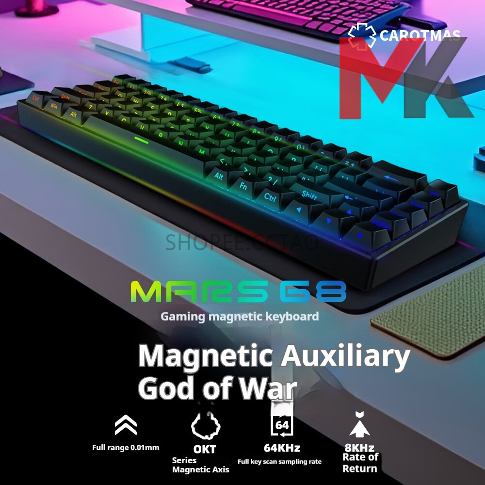 Bàn phím cơ HE 3 chế độ Mars68 Pro Wireless 8k RT 0.01mm RGB | Shopee Việt Nam