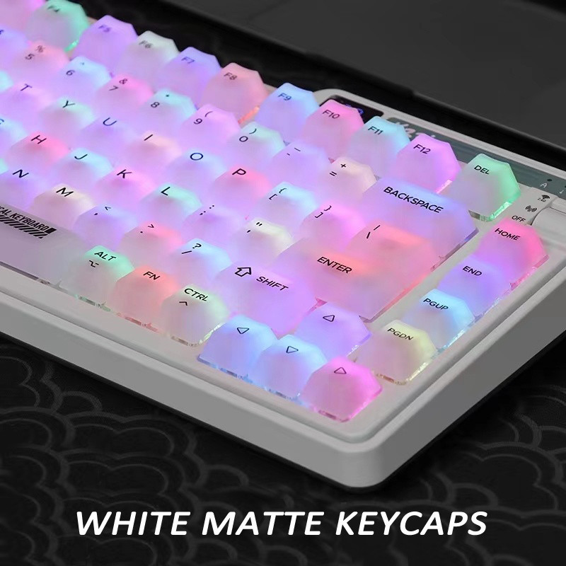 122 Phím Sương Mù Trong Suốt Matte Milky White Keycap PC ABS Chất Liệu ...