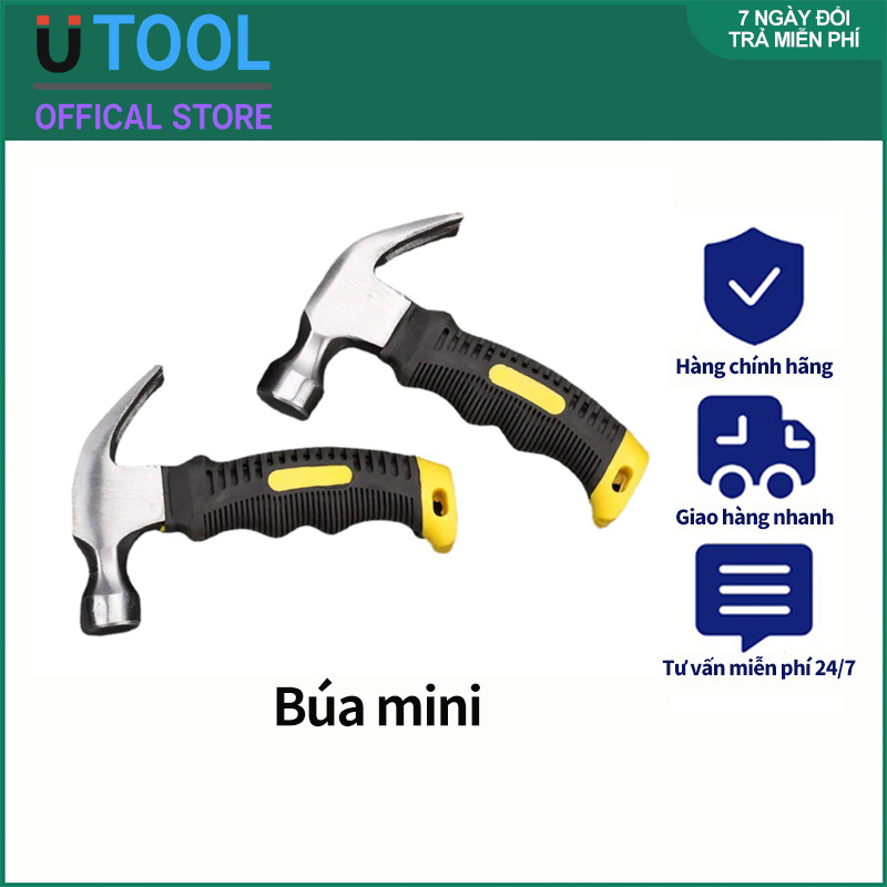 Búa mini liền khối được làm từ thép, cán và đầu được đúc liền khối ...
