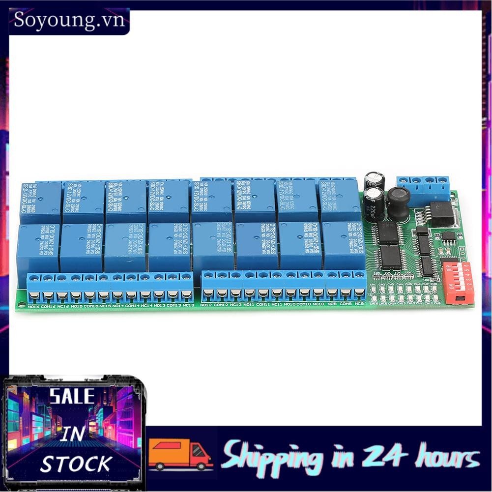 Serial Port Switch RTU Relay DC 12V 16 Channel RS485 Module Board PLC ...