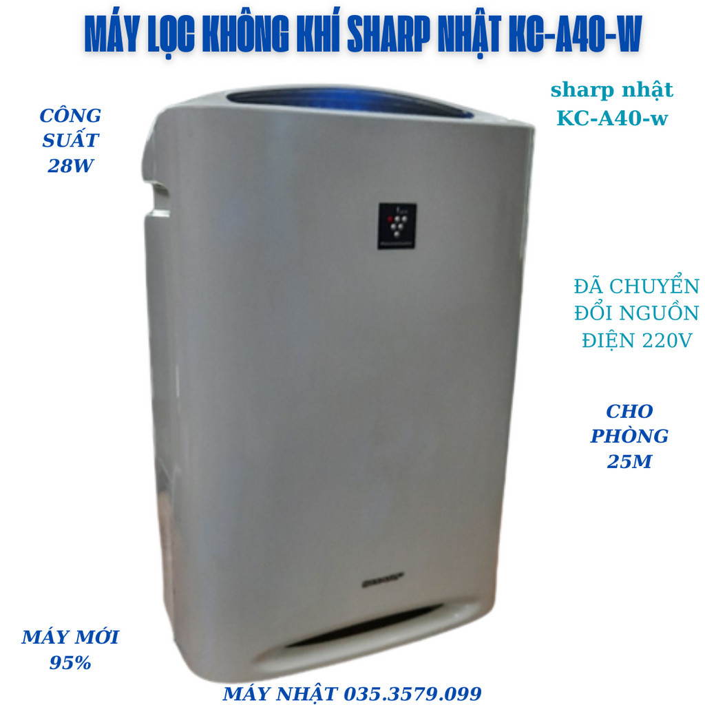 Máy lọc không khí Sharp tạo ẩm 7000 ion nội địa nhật bãi KC-A40-W-7 LKK đã chuyển điện 220v lắp ...