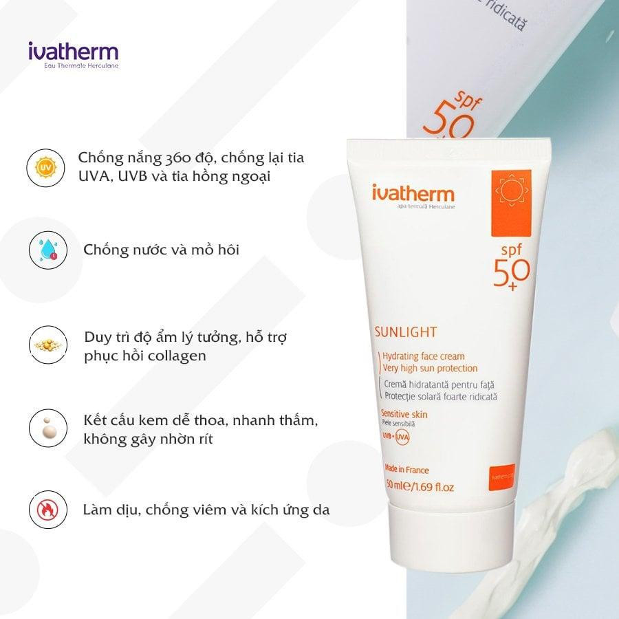 [HÀNG CÔNG TY] Kem Chống Nắng Ivatherm Sunlight Dry Touch SPF 50+ Bảo ...