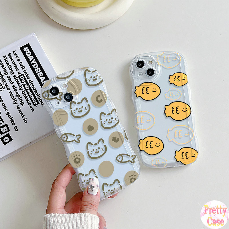 Ốp điện thoại họa tiết gợn sóng mắt Motif Cá và mèo màu vàng cho OPPO ...