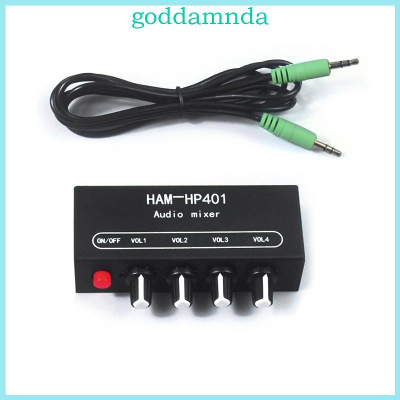 Bộ khuếch đại tai nghe âm thanh nổi GODD HP204 4 đầu vào 1 đầu ra Thính ...