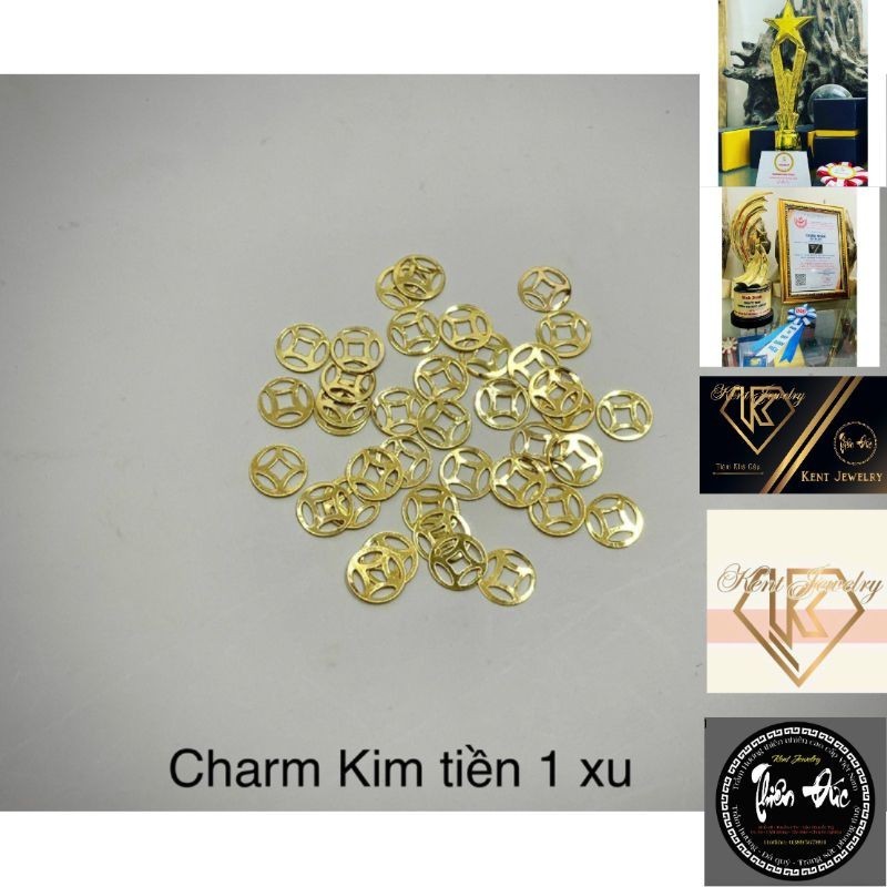 Charm Mini xu Kim Tiề.n 1 xu và 3 xu Kim tài To - xâu ngang shop pro mix handmade | Shopee Việt Nam