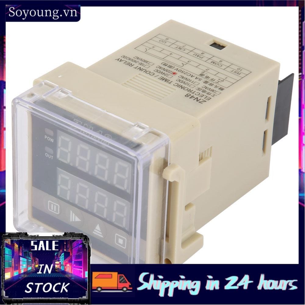 Soyoung Bộ đếm thời gian kỹ thuật số ZN48 Bộ đếm điều khiển chu kỳ AC 220V 3A | Shopee Việt Nam