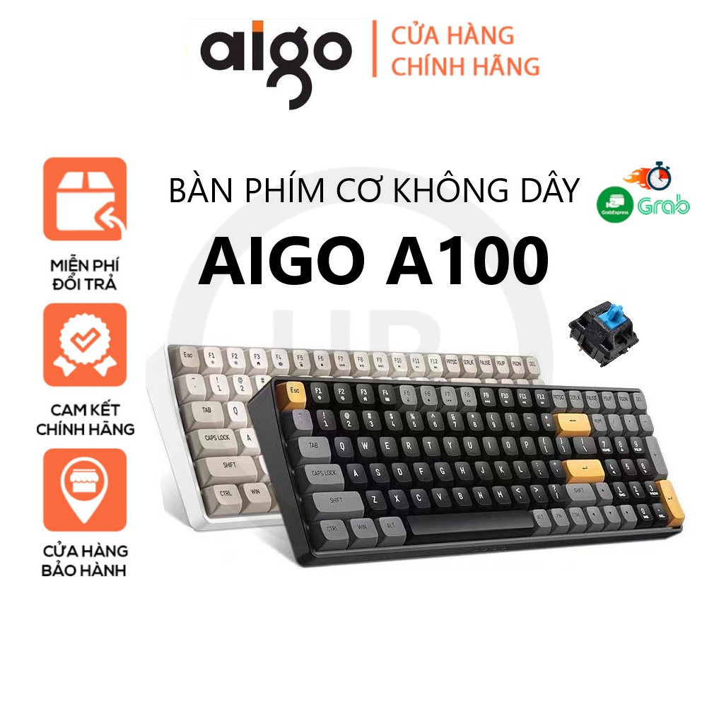 Bàn phím cơ không dây AIGO A100 - Kết nối 2 chế độ - Có Hotswap - Blue ...